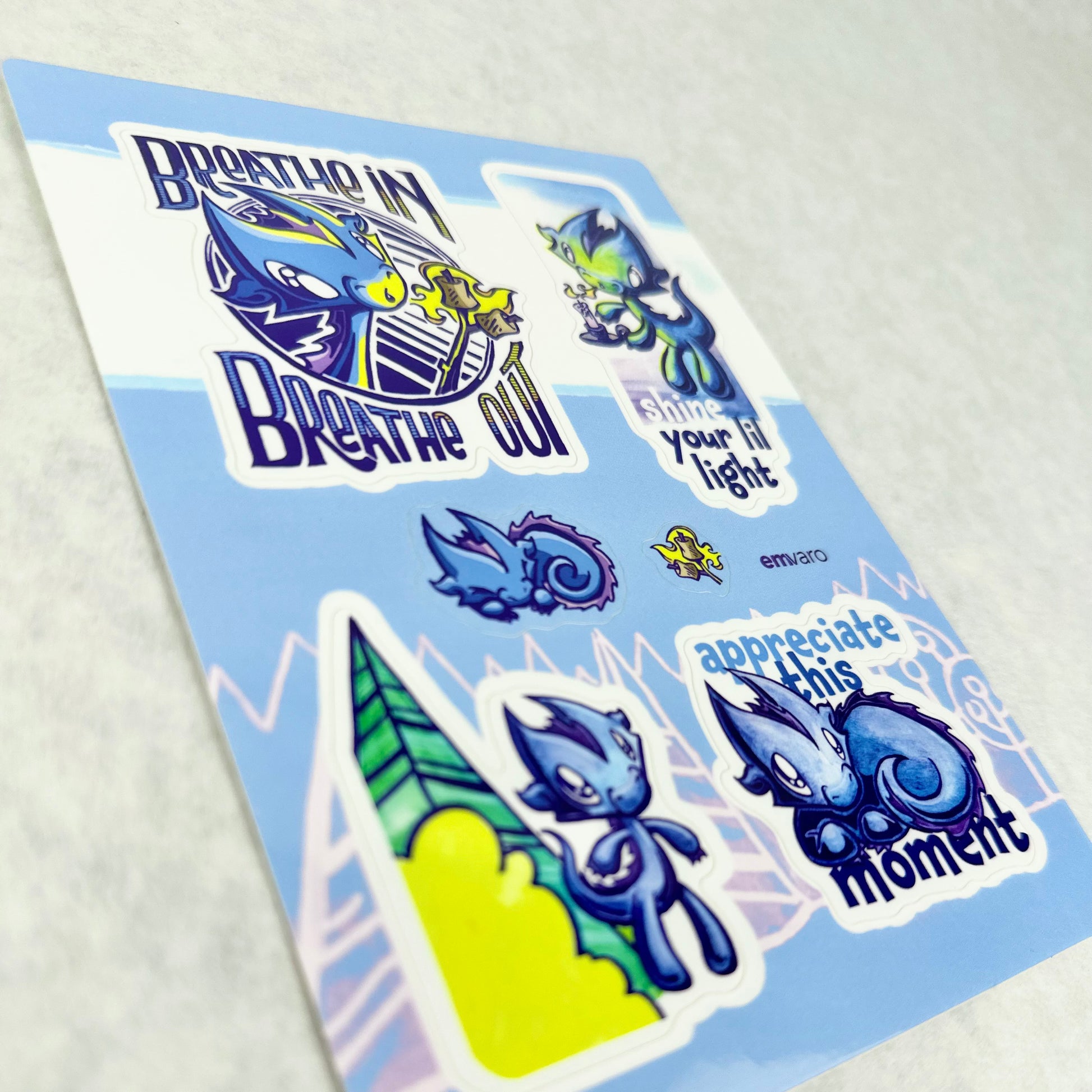 Wisp the Dragon: Breathe - Stickers – Skoshie & Friends